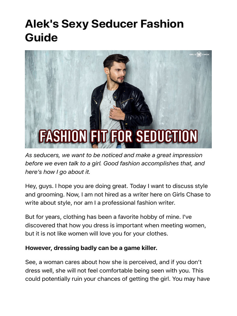 Alek's Sexy Seducer Fashion Guide | PDF | Jeans | Lifestyle