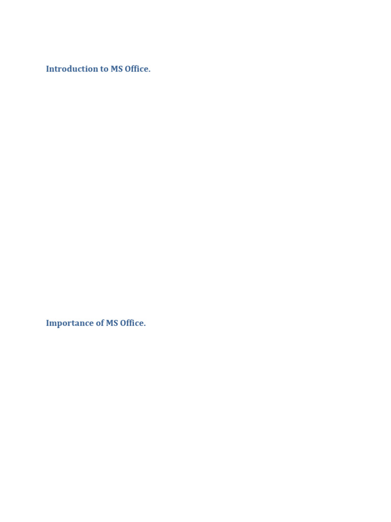 MS Office Theory Notes | PDF