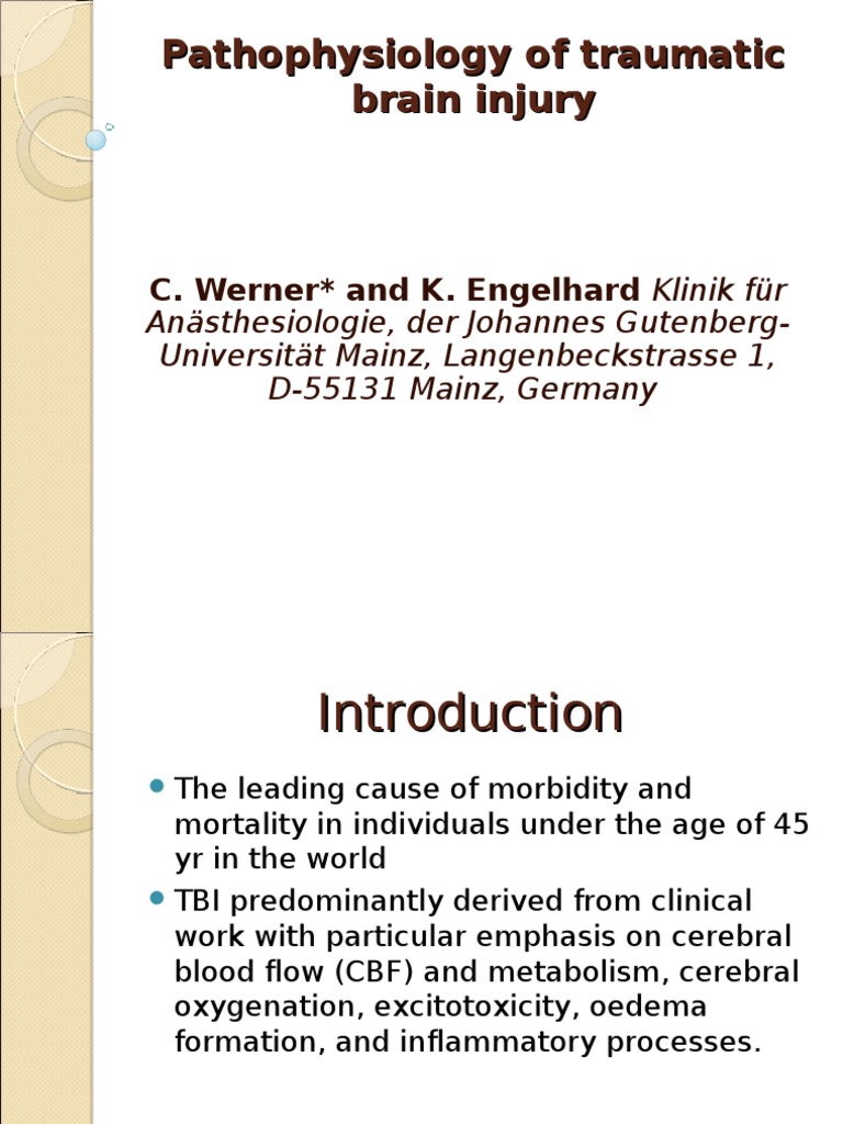 Pathophysiology of Traumatic Brain Injury | PDF | Traumatic Brain ...
