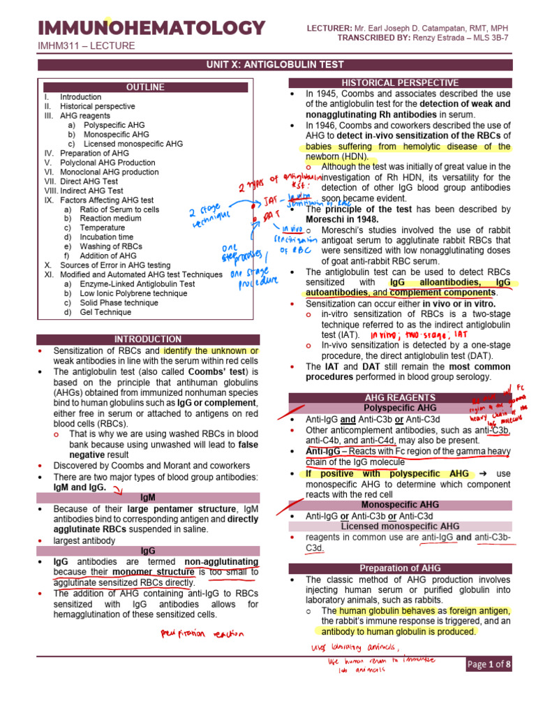 11th Antiglobulin Test | PDF | Antibody | Monoclonal Antibody