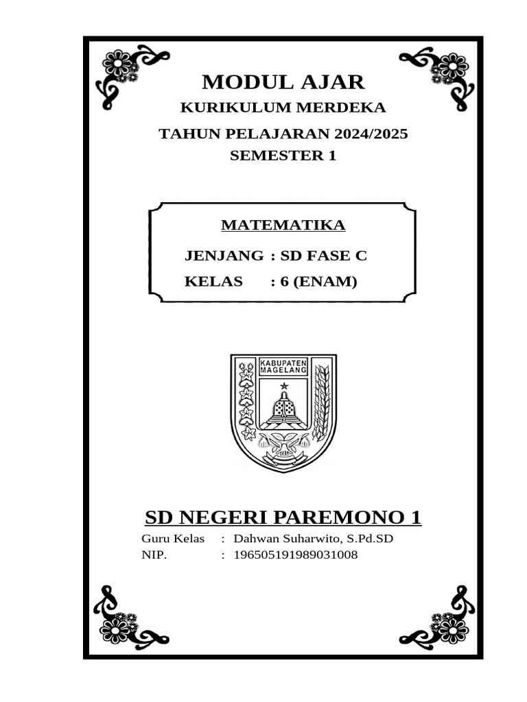 Cover MODUL AJAR - KUMER - 2024-2025 - KELAS 4 - MATEMATIKA | PDF