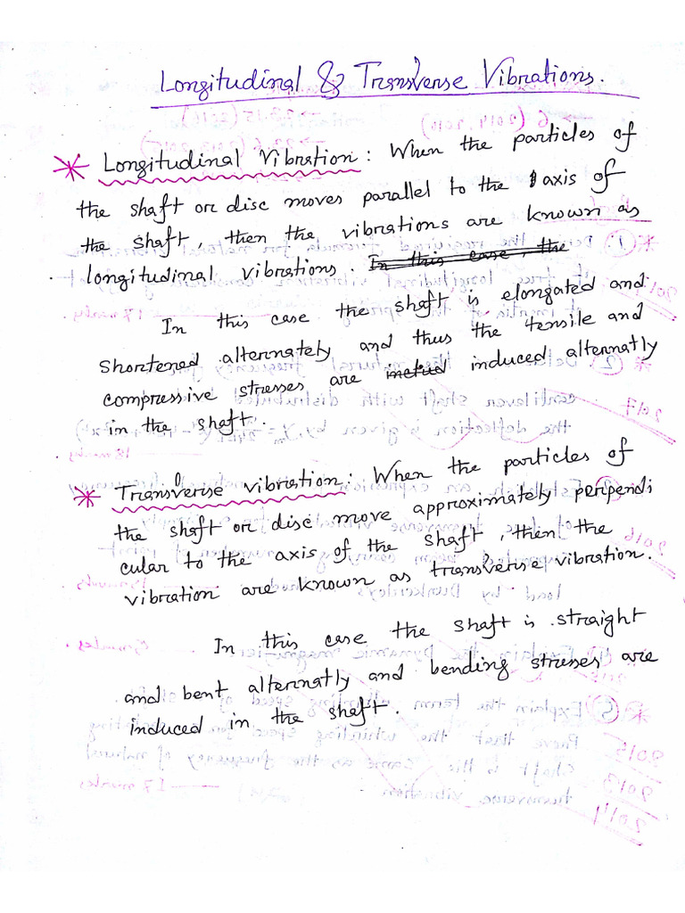 Longitudinal and Transverse Vibration | PDF