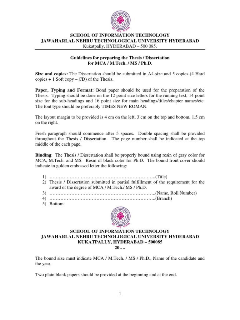M.Tech Thesis Preparation Guidelines | PDF | Thesis | Academia