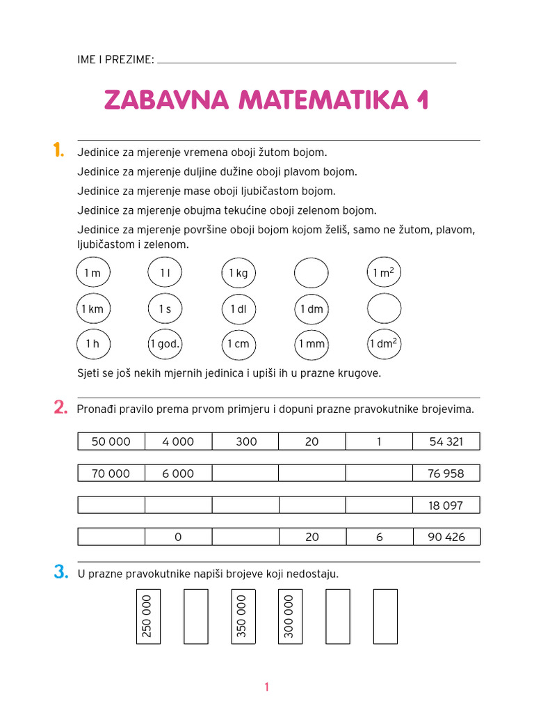 01 Moj Sretni Broj 4 RL Zabavna Matematika | PDF