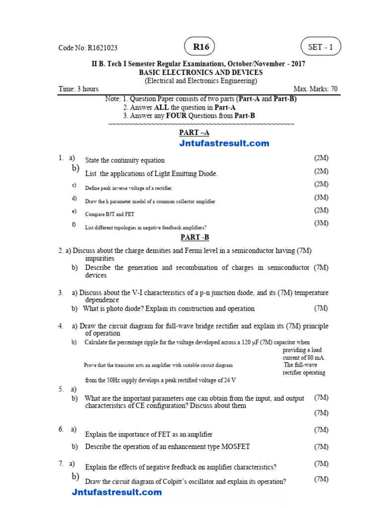 II B. Tech I Semester Regular Examinations, October/November - 2017 ...