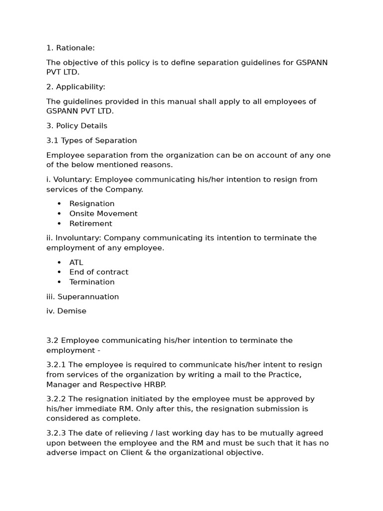 New Updated Exit Policy | PDF