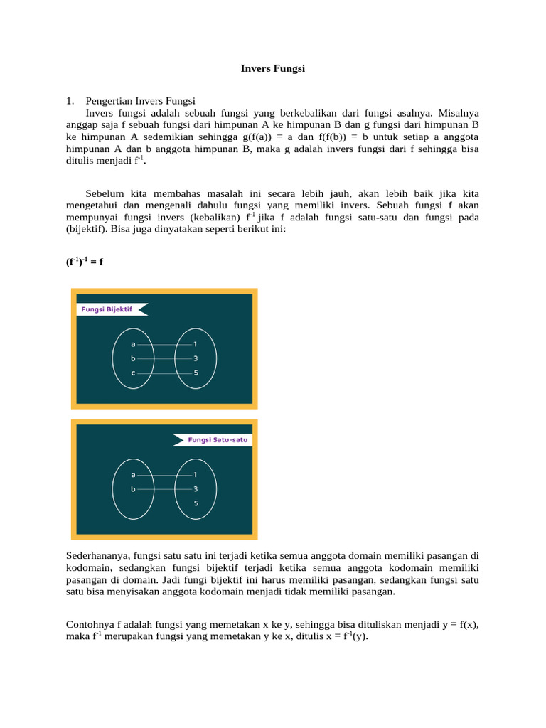 Invers Fungsi MTK | PDF