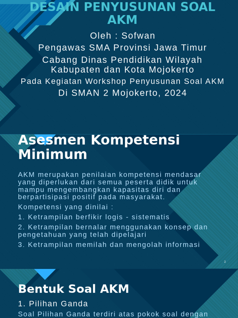 Desain Penyusunan Soal Akm | PDF