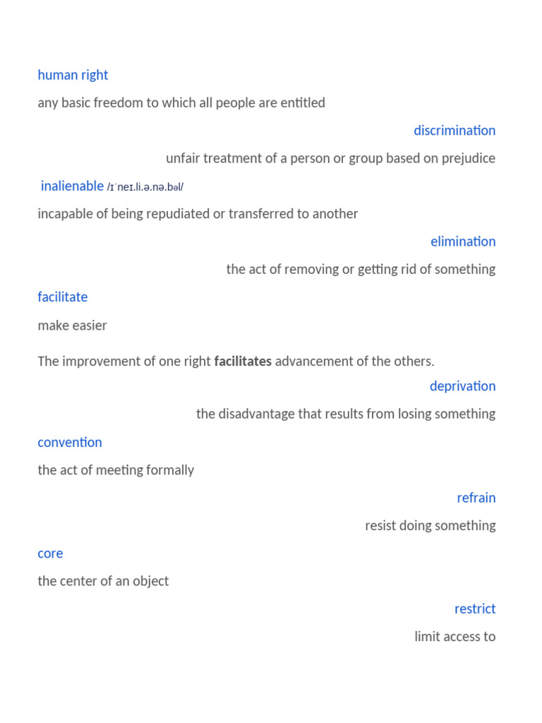 PHASE 5-6 human rights _ vocabulary Khumar Hasanova | PDF