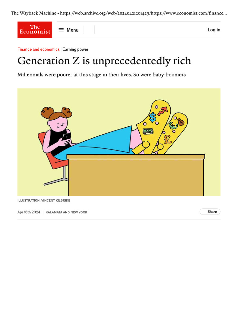 The Economist-Generation Z Is Unprecedentedly Rich-20240416 | PDF