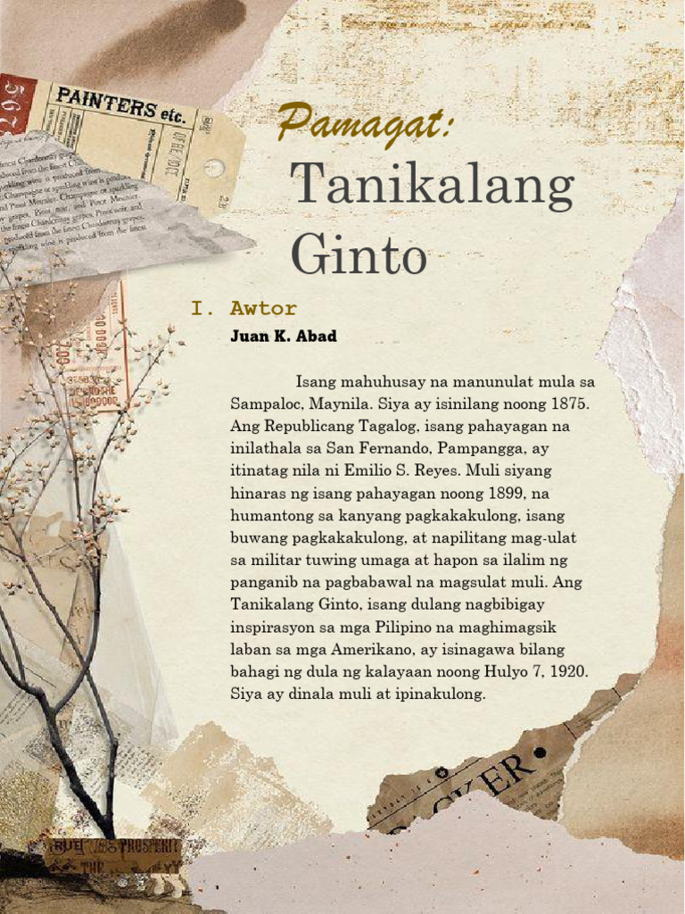 TANIKALANG GINTO Ni Juan K. Abad | PDF