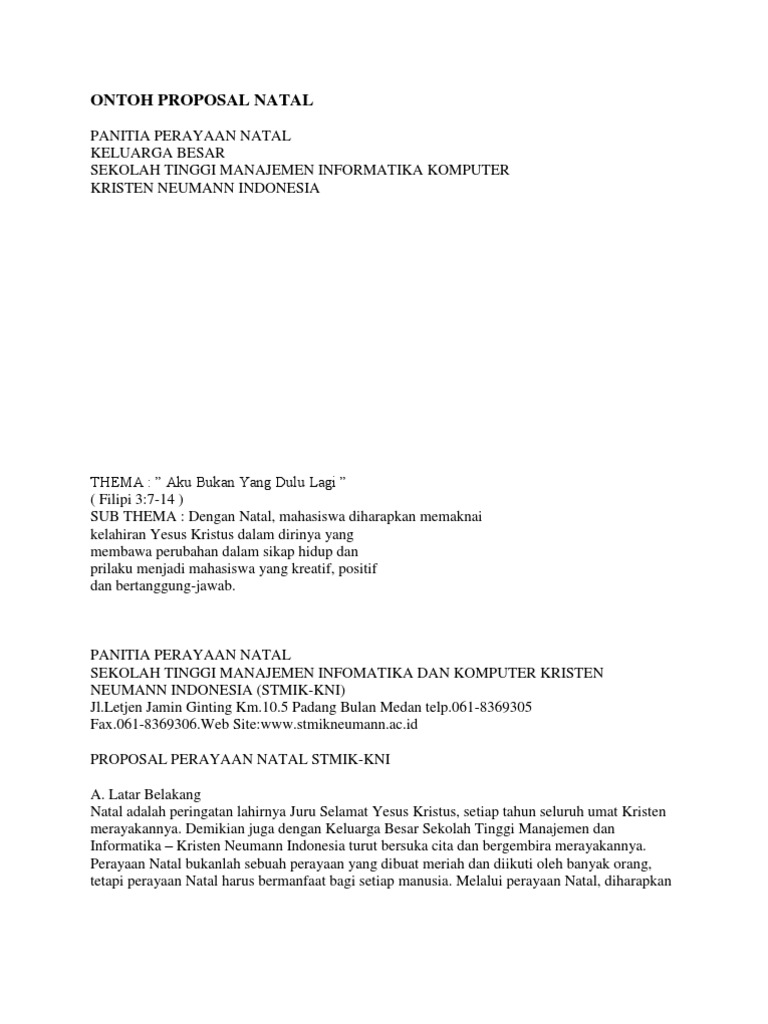 Contoh Proposal Natal | PDF