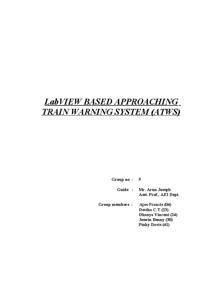 Labview Based Approaching Train Warning System | PDF | Data Acquisition ...