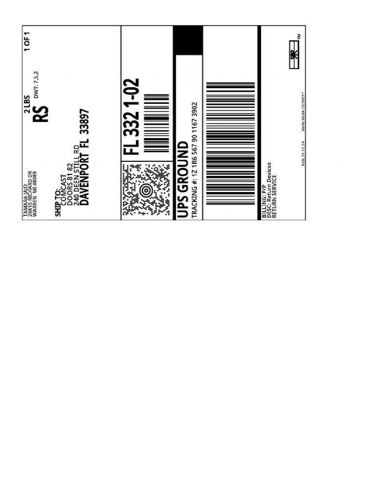 Xfinity Equipment Return | PDF