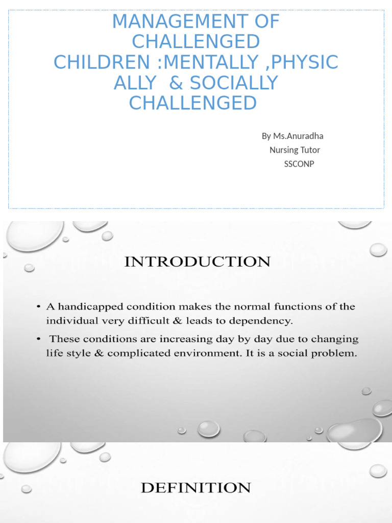 Management of Challenged Children.ppt | PDF