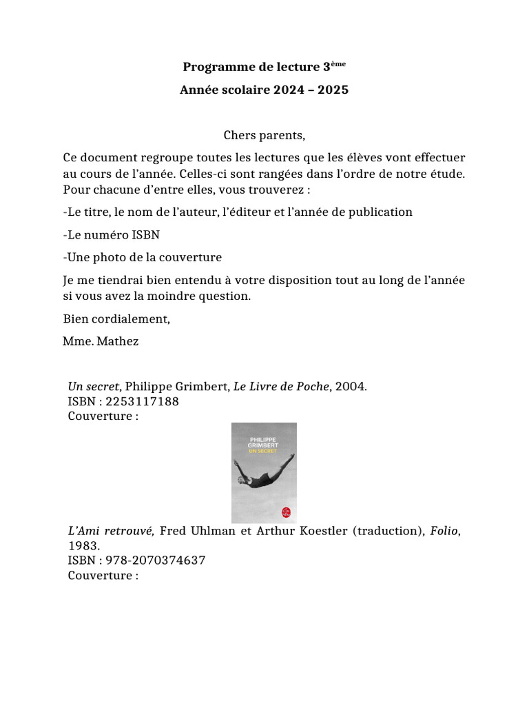 3e Livres A Acheter | PDF