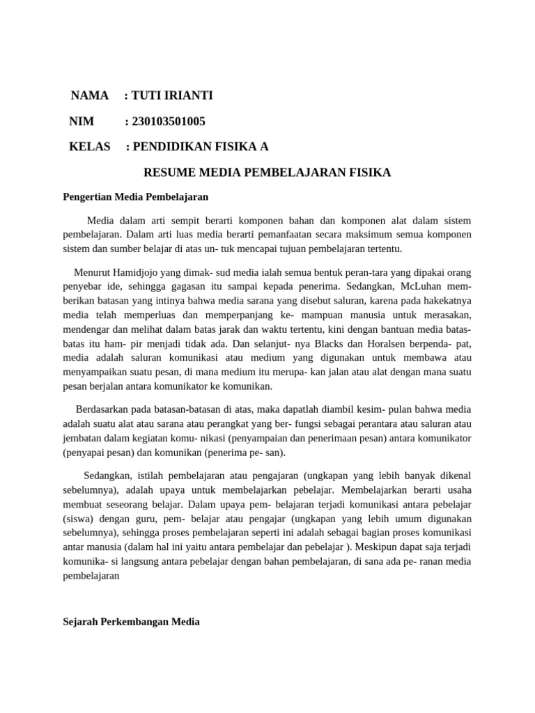 Resume Tuti Irianti MPF | PDF