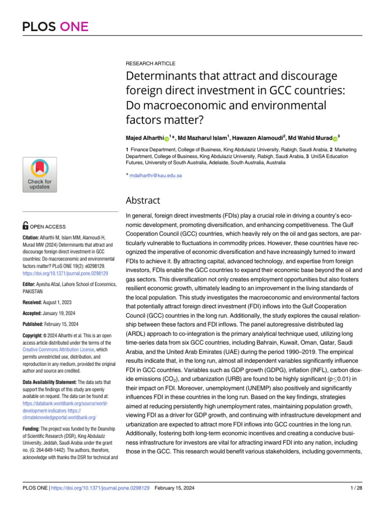 Determinants That Attract and Discourage Foreign D | PDF | Foreign ...