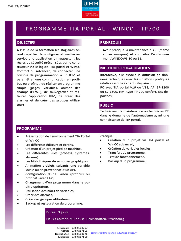 Programme TIA Portal WinCC TP700 | PDF