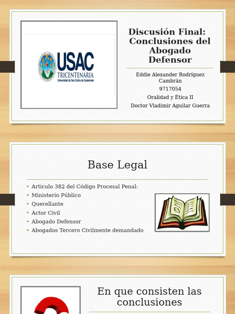 Conclusiones Del Abogado Defensor | PDF