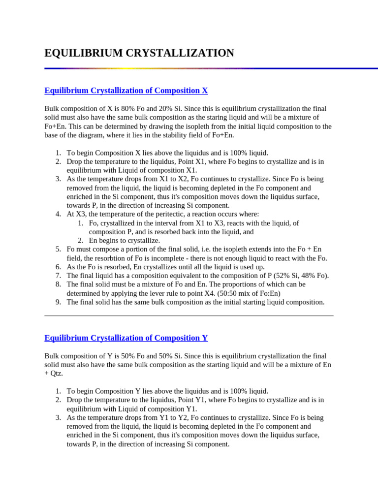 Equilibrium Crystallization Pdf