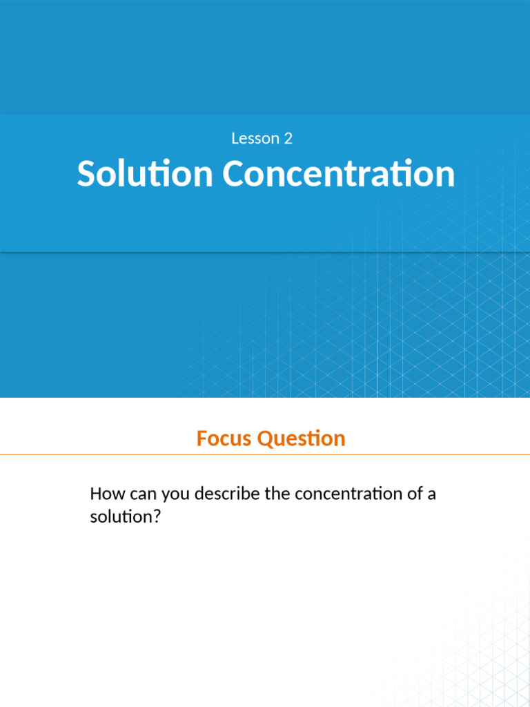 CA Lesson 2 Solution Concentration | PDF