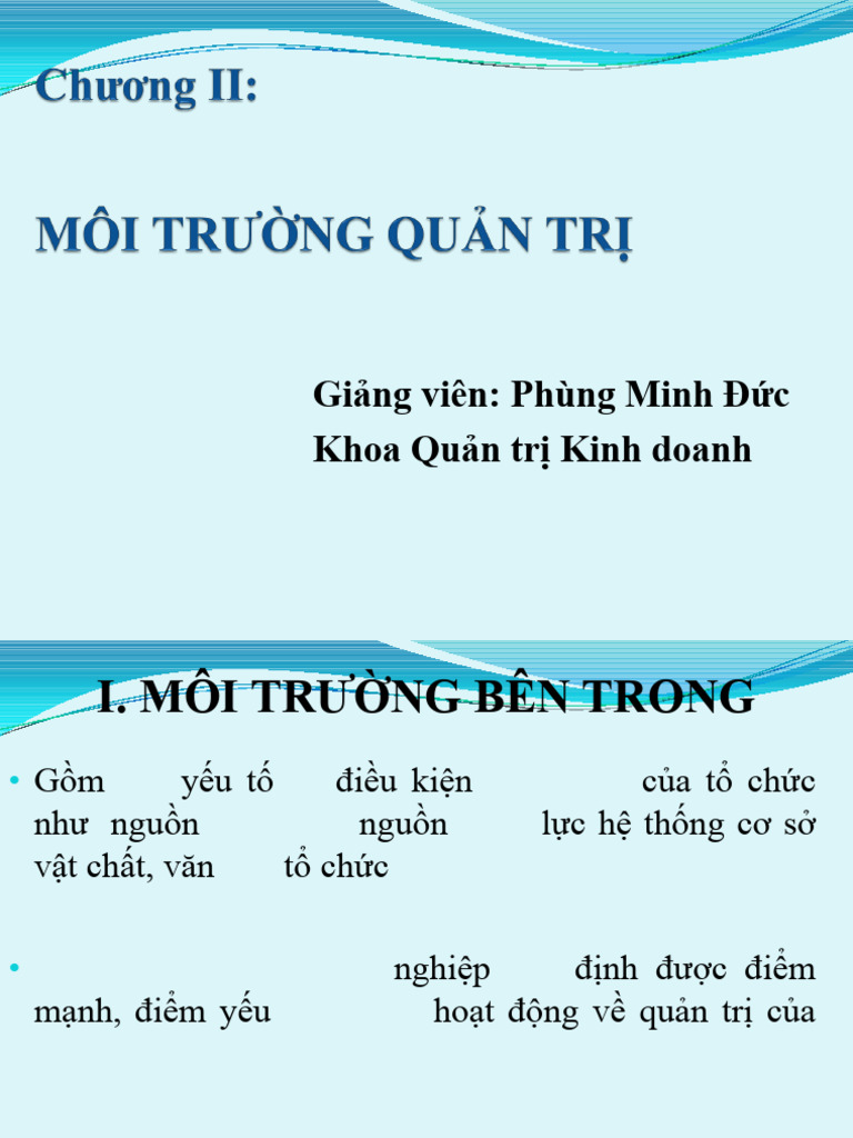 Quan-Tri-Hoc - Phung-Minh-Duc - Chuong-2.-Moi-Truong - (Cuuduongthancong - Com) | PDF