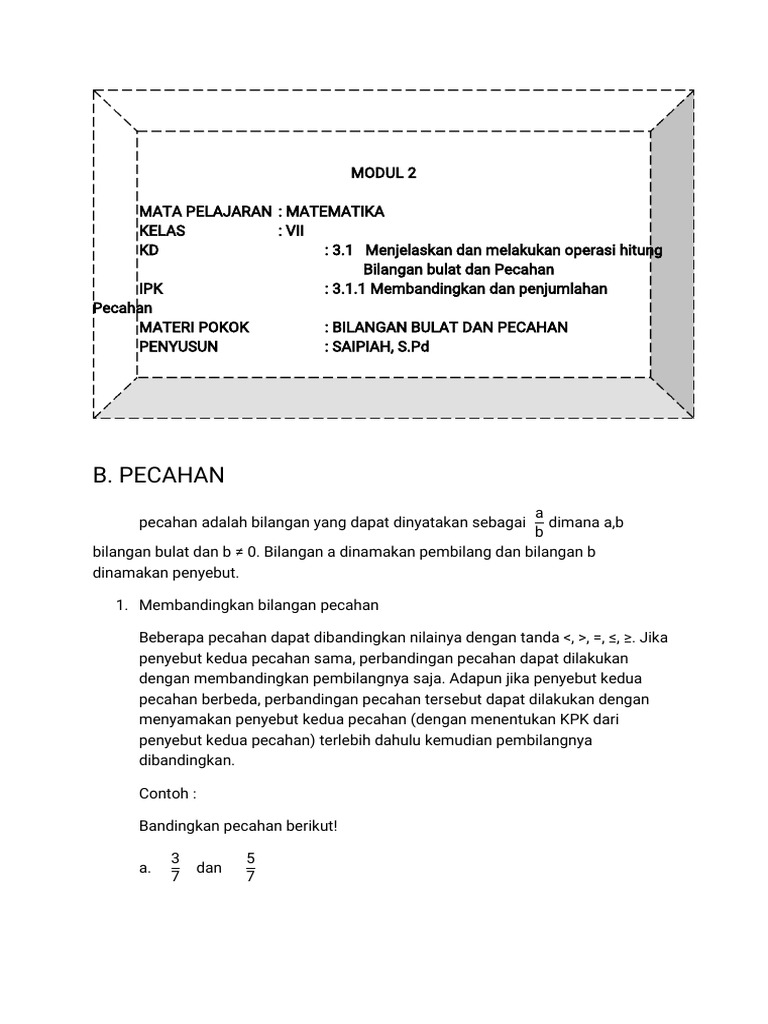 Modul 2 Matematika Saipiah | PDF