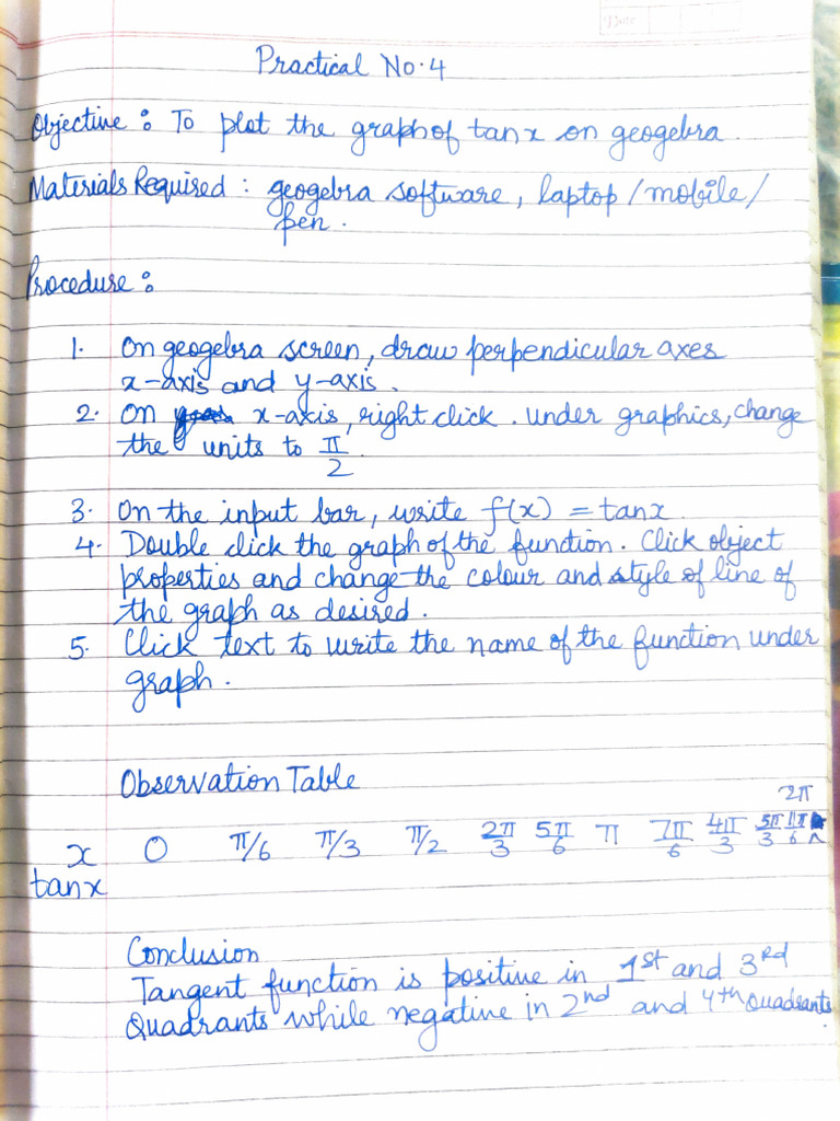 Practical 4, Xi Maths | PDF