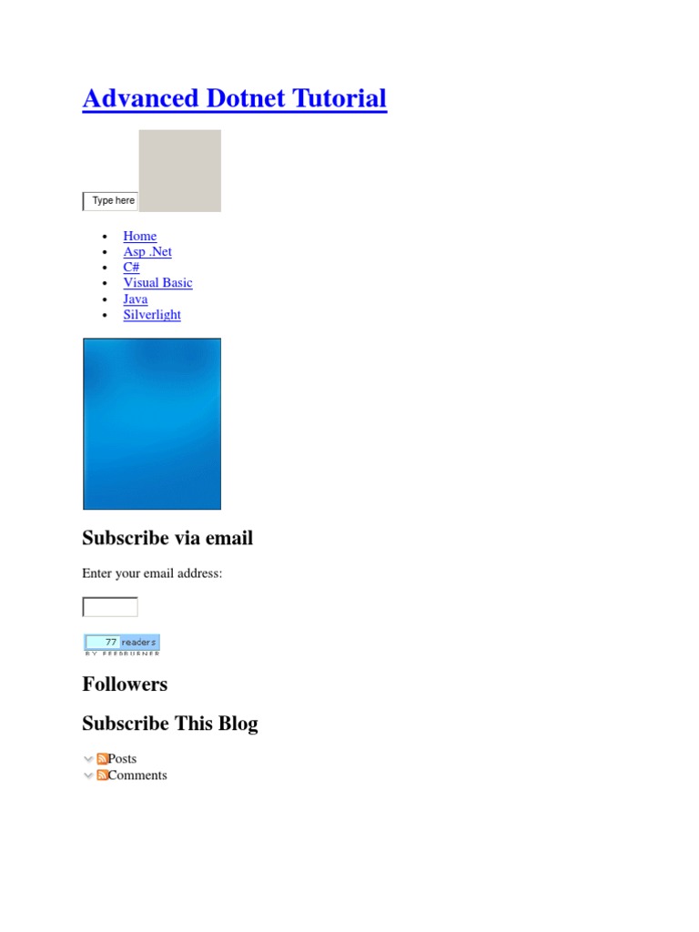 Advanced Dotnet Tutorial | PDF | Php | Microsoft Visual Studio