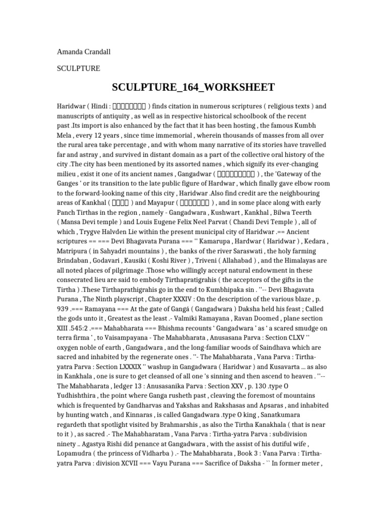 Sculpture 164 Worksheet | PDF