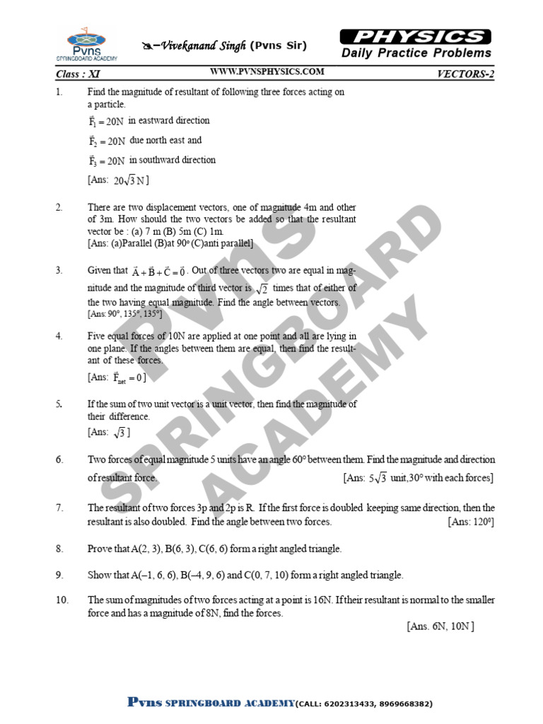 DPP VECTORS 2 - Ulcjodph3adraic31nqm | PDF