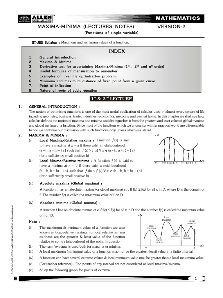 03 Maxima-Minima | PDF