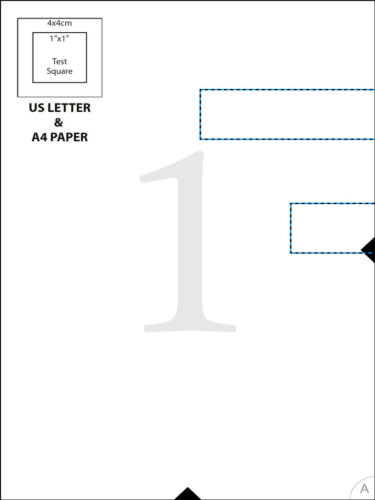 Us Letter & A4 Paper: 4x4cm 1"x1" Test Square | PDF