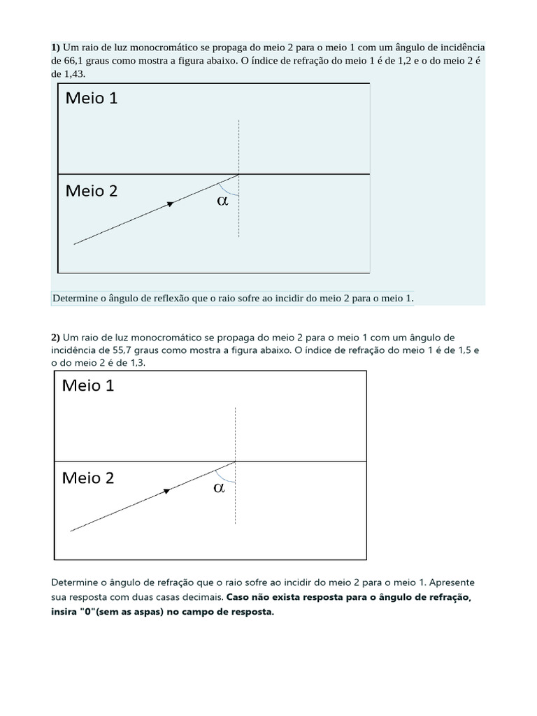 AD1 - OPTICA Resolvido | PDF