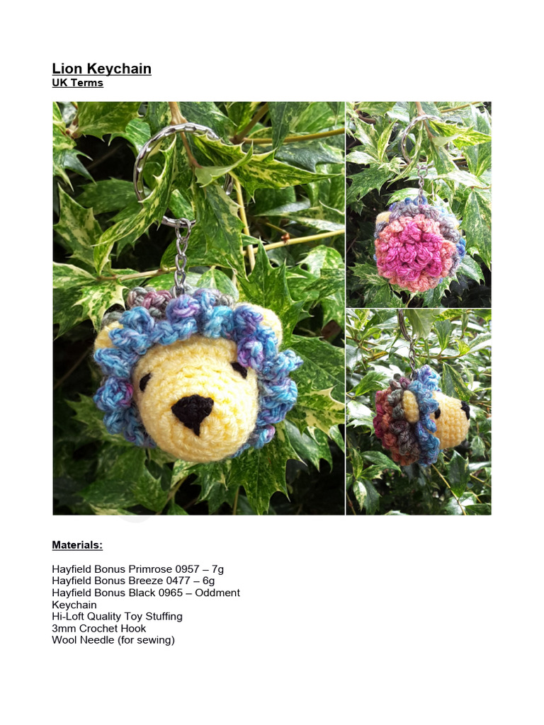 Amigurumi Lion Keychain | PDF