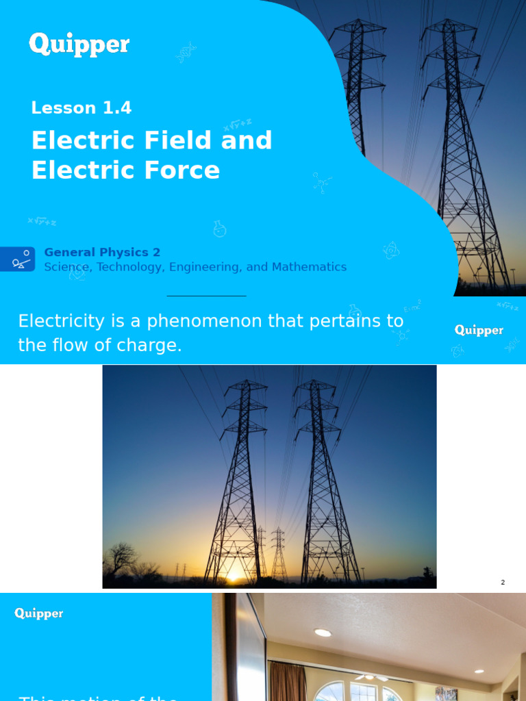 PHY2 Unit 1 - 1.4 Electric Field and Electric Force Calculations | PDF