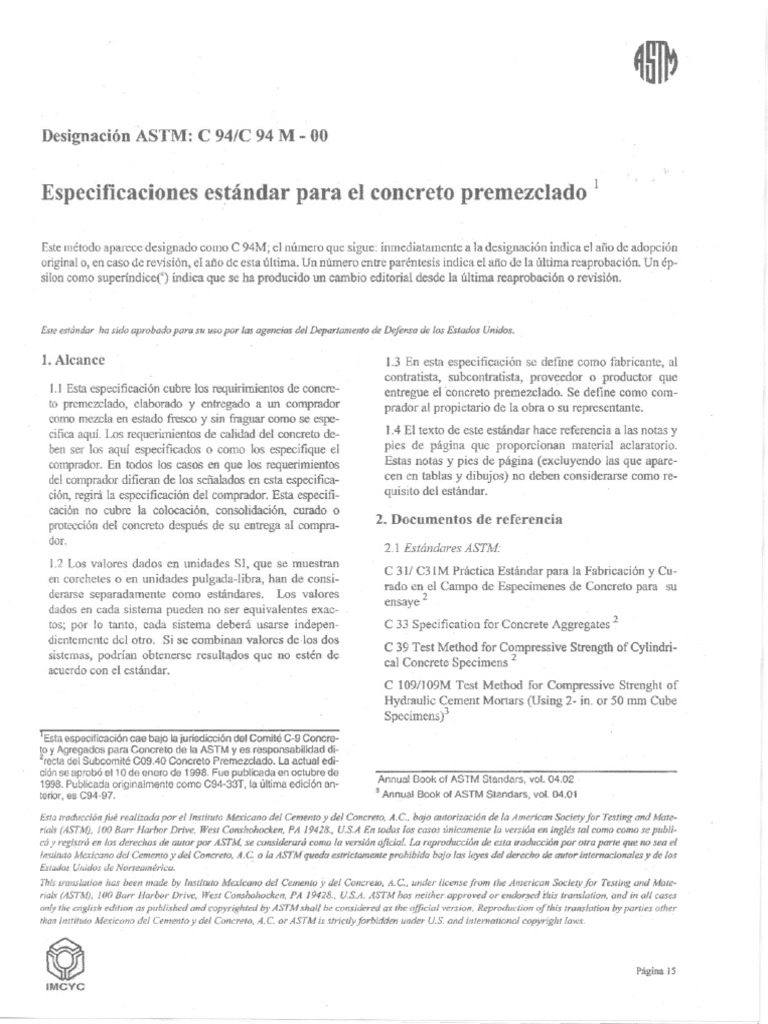Astm C94 | PDF