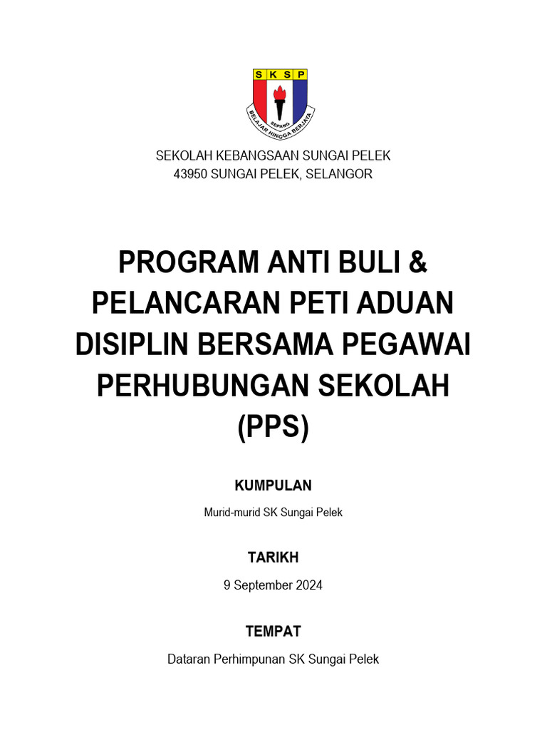 2024 Kertas Kerja Anti Buli | PDF