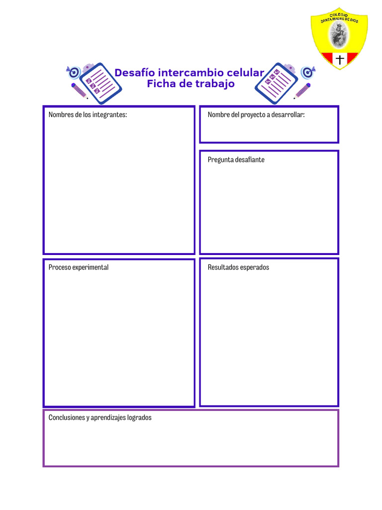 Clase 2 Hoja de Trabajo de Proyectos en Equipo ABP Rosa y Morado | PDF