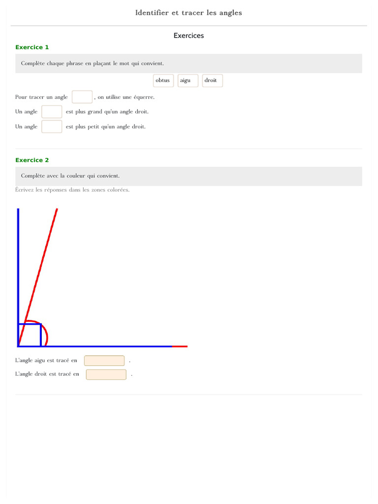 Cm1 Maths Identifier Et Tracer Les Angles Pdf