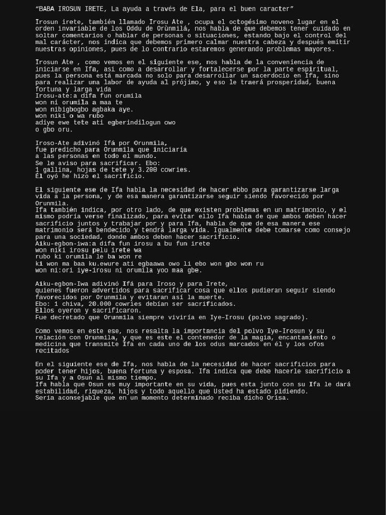 Baba Irosun Irete | PDF