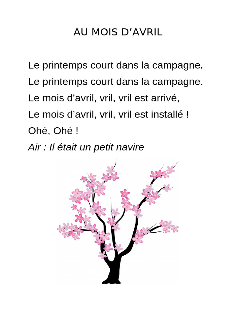 Comptine Avril | PDF