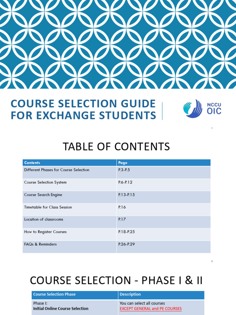 Course Selection Guide For Exchange Students | PDF