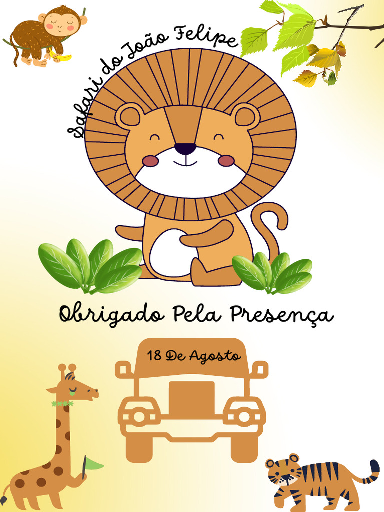 Convite Infantil Anivers%C3%A1rio Safari | PDF