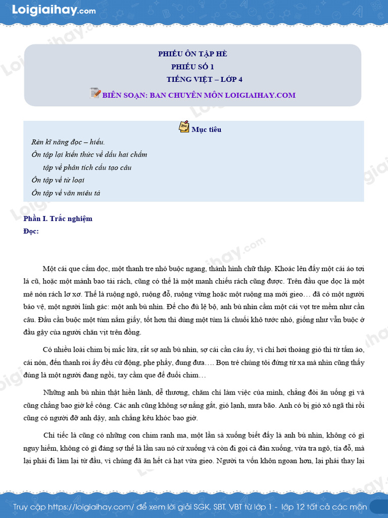 De On Tap He Lop 4 Len Lop 5 Mon Tieng Viet de So 1 Co Loi Giai Chi Tiet 1653473622 | PDF