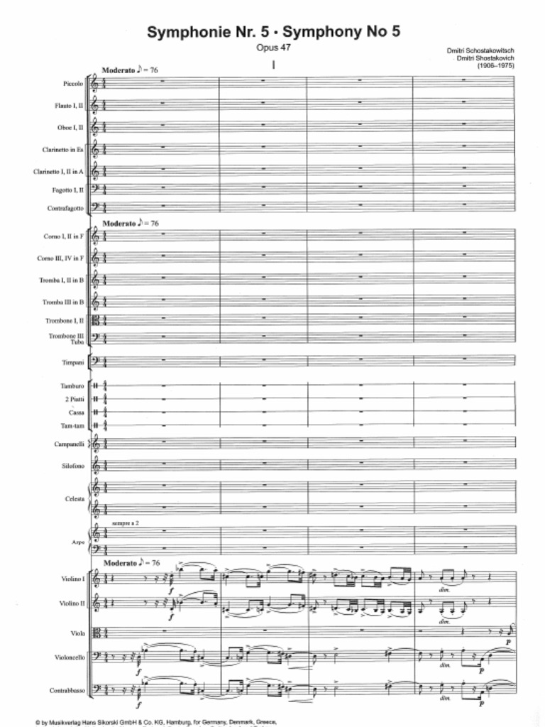 General. - SHOSTAKOVICH D. - Symphony Nâº 5 | PDF