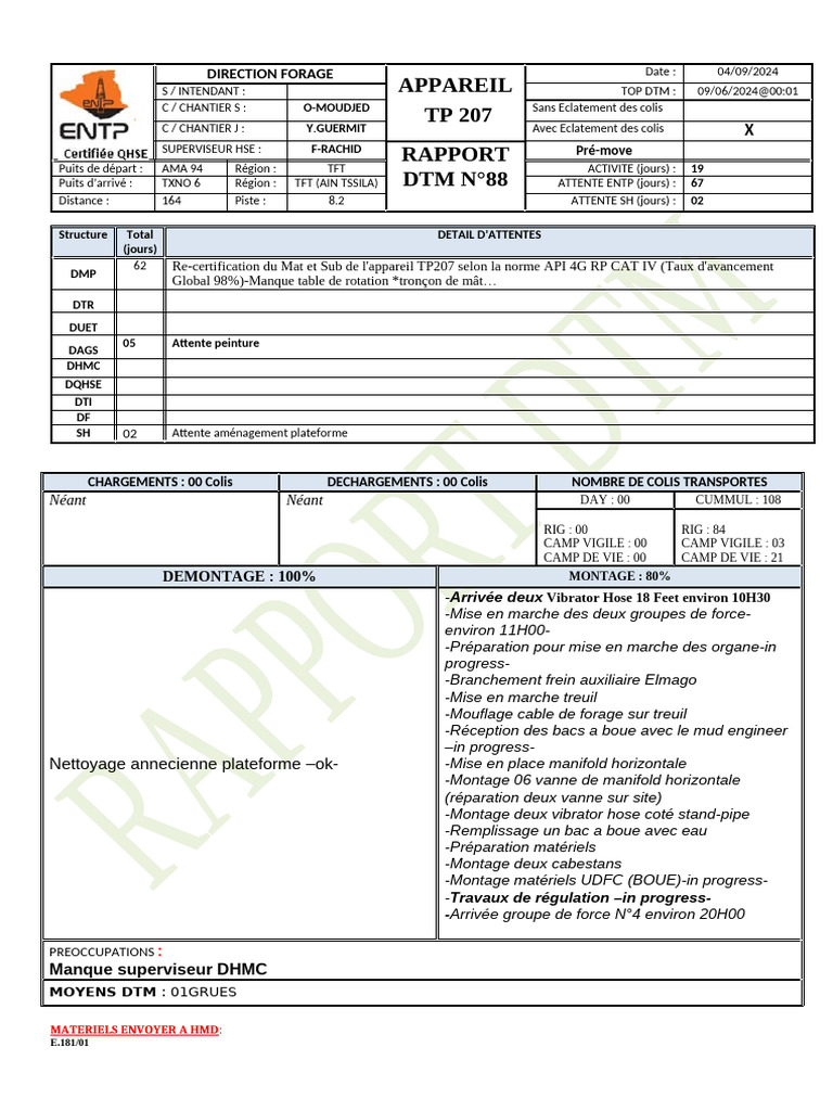 Rapport DTM TP207 #88 | PDF