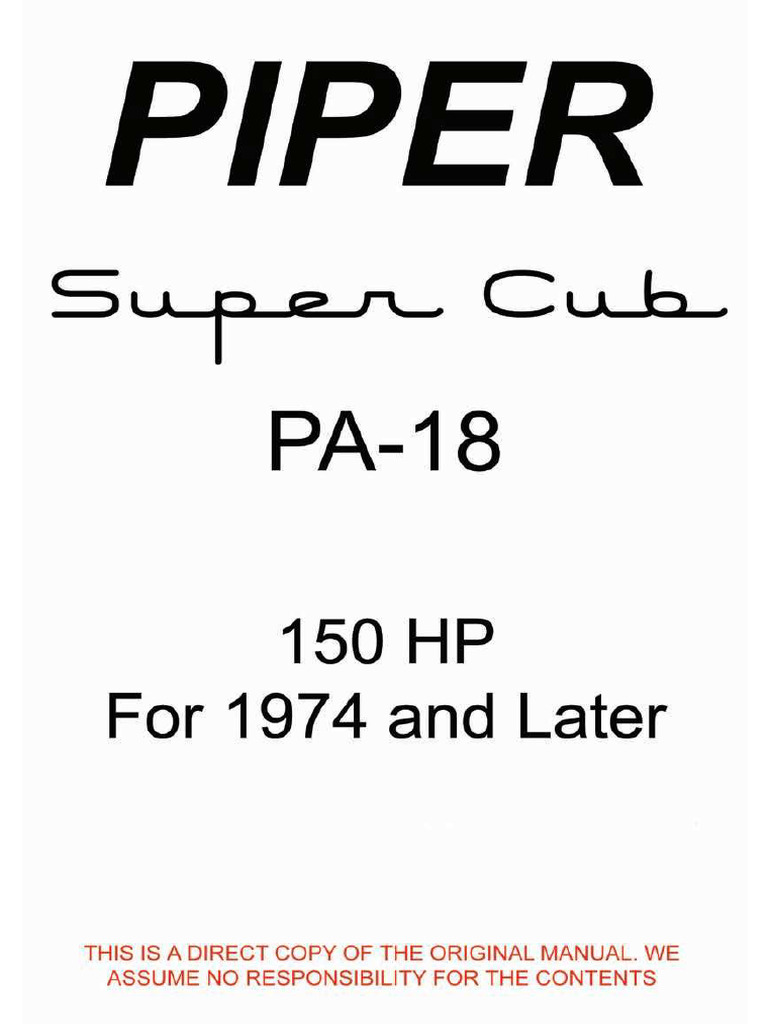 PA-18 Information Manual | PDF