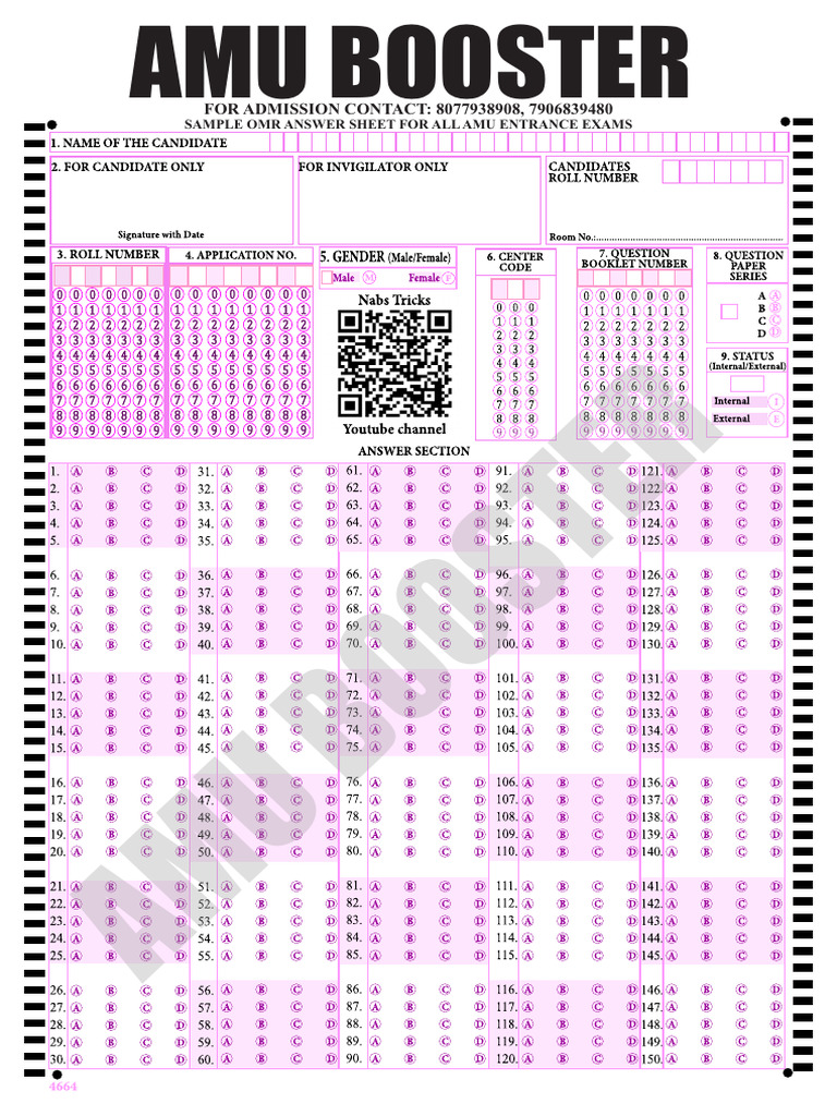 AMU Original OMR | PDF